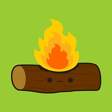 "Sad log on fire" Sticker for Sale by peppermintpopuk | Redbubble
