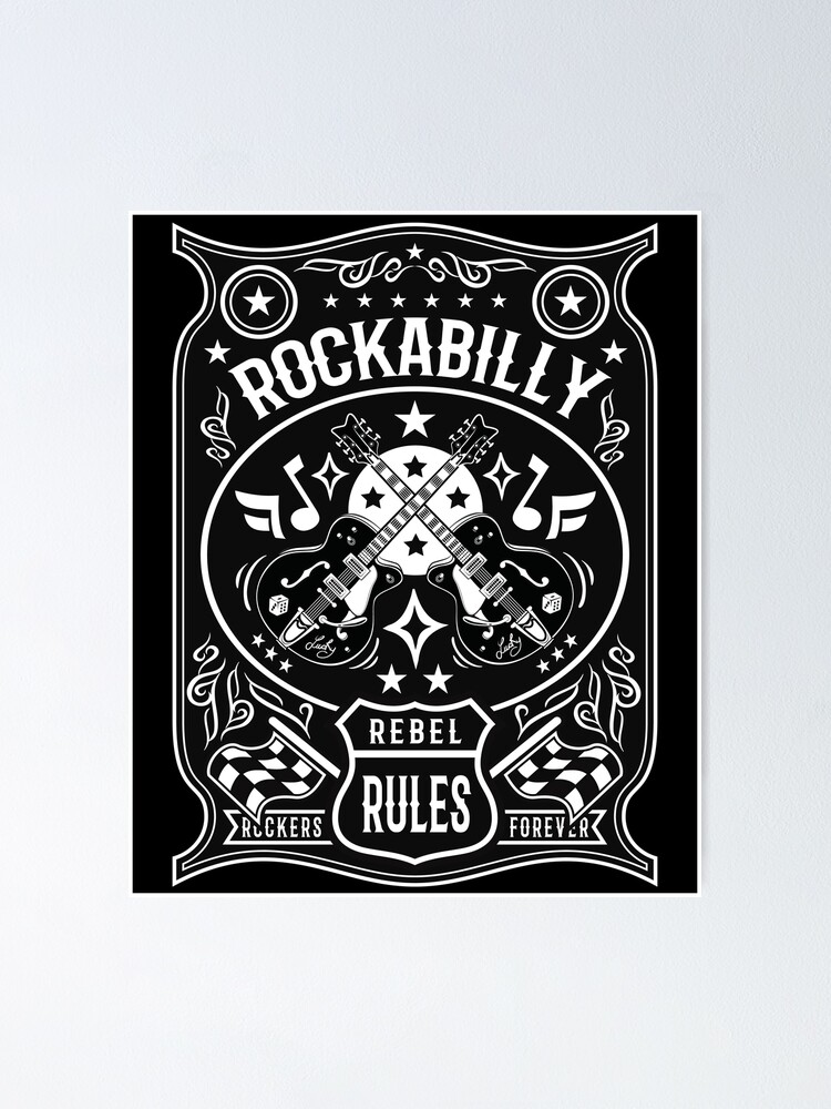 "Rockabilly Guitar Vintage Rockers Rock and Roll " Poster for Sale by ...