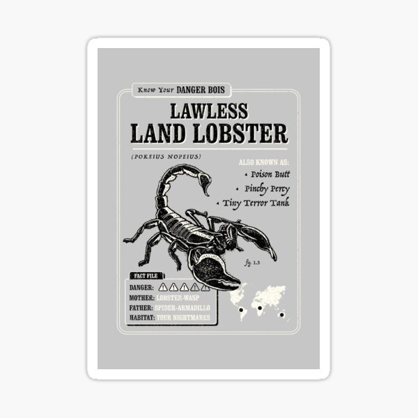"Lawless Land Lobster" Sticker for Sale by dumbshirts | Redbubble