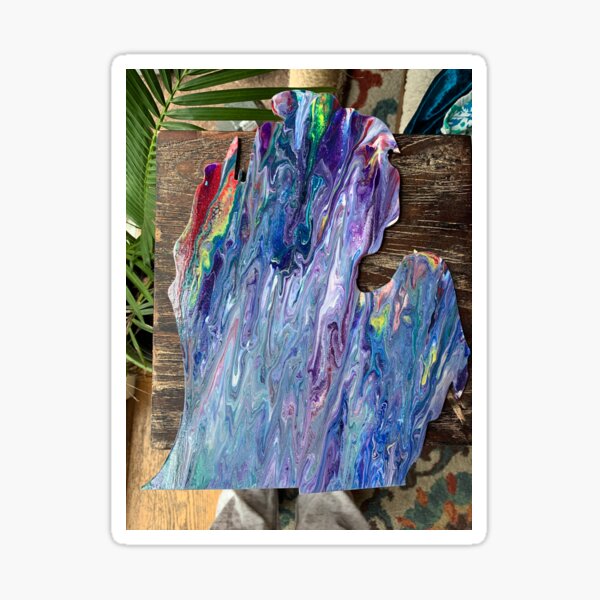 " Michigan in washed rainbow colors" Sticker for Sale by Lindyshed ...