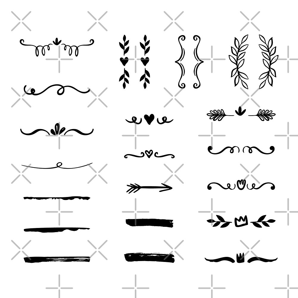 "Hand drawn calligraphy dividers, brackets set for planning" by Natalia ...