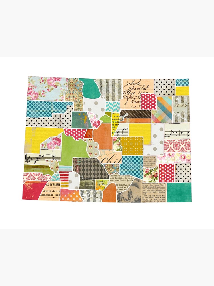 "Colorado Love - Bright and Colorful Collage Quilt State Map Art ...