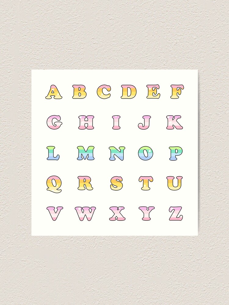"Retro alphabet mini pack. Vintage rainbow letter" Art Print by ...