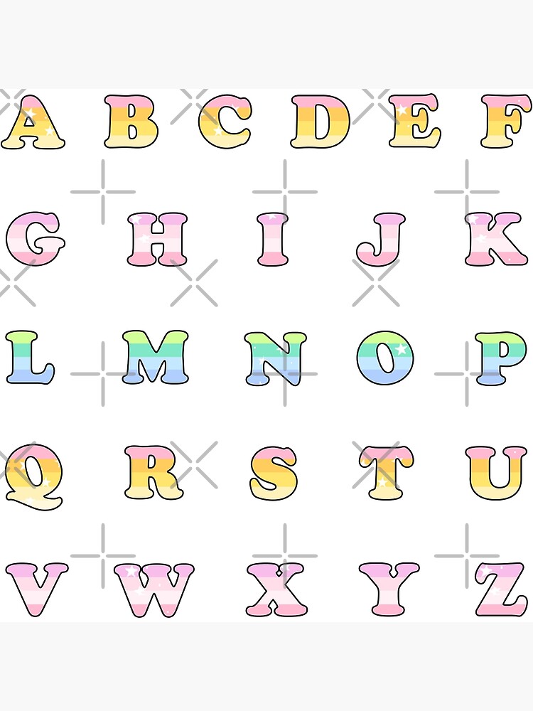 "Retro alphabet mini pack. Vintage rainbow letter" Photographic Print ...