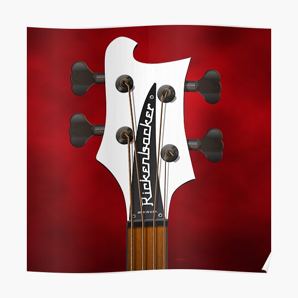 Póster «GUITAR HEADSTOCK ART - RICKENBACKER 4003 BASE BLANCA» de ...