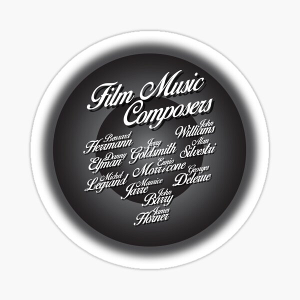 "Movie Music Composers" Sticker for Sale by BeyondTheCrue | Redbubble