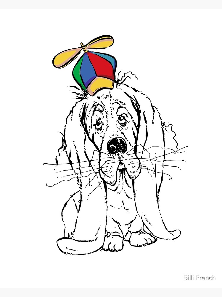 "Cute Droopy Basset Hound with a Spinner Hat" Poster by obillwon ...