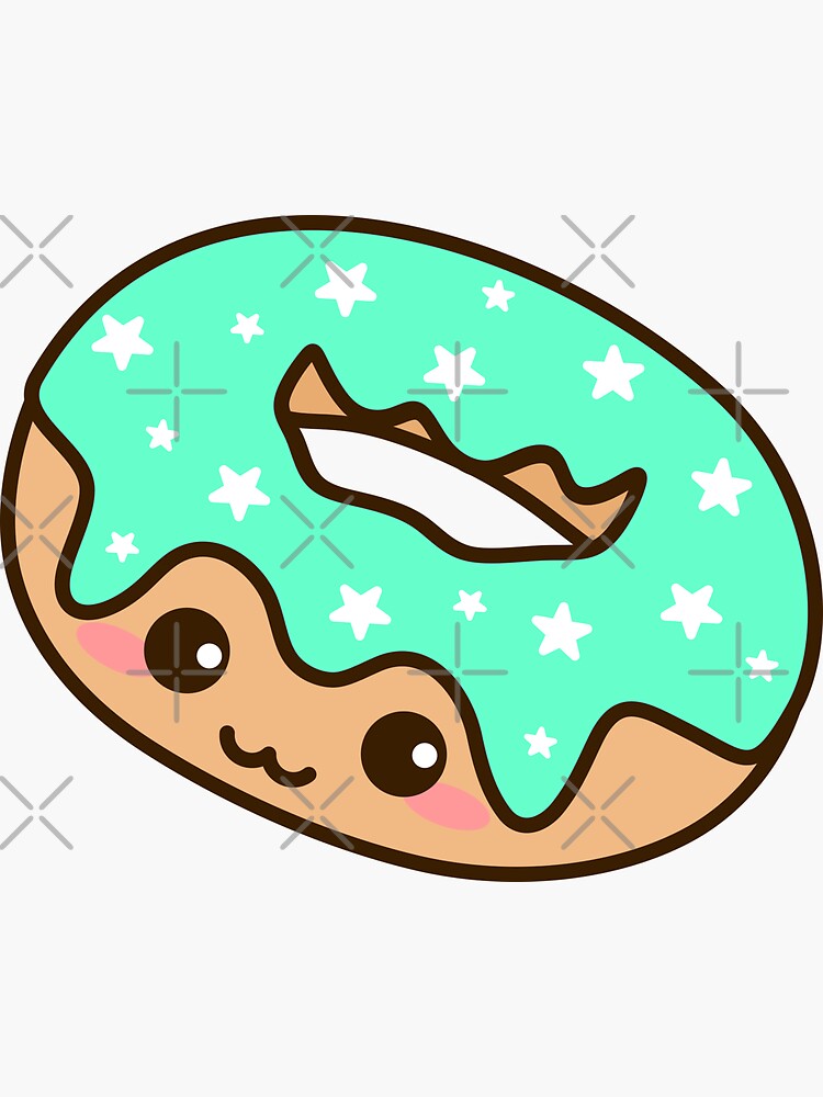 "Yummy Happy Little Cyan Star Doughnut Sprinkle Sticker" Sticker by ...