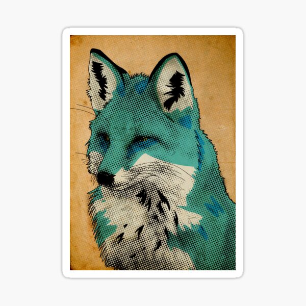 "blue fox" Sticker for Sale by AnnaValdezArt | Redbubble