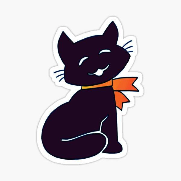 "Ribbon Cat" Sticker for Sale by wildcherrylime | Redbubble