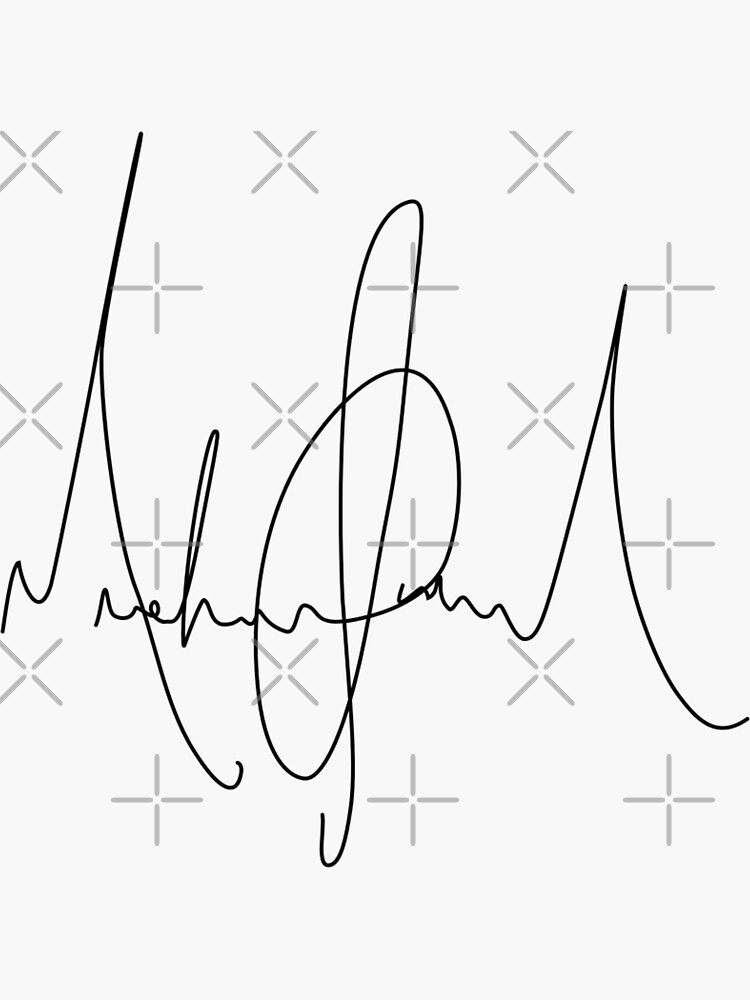 "MJ_Signature" Sticker for Sale by bwshirts | Redbubble