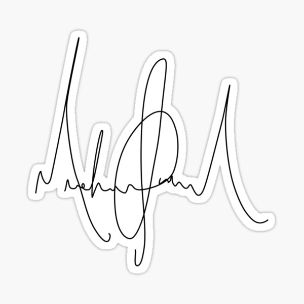 "MJ_Signature" Sticker for Sale by bwshirts | Redbubble