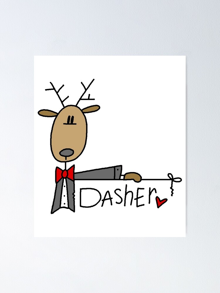 "Funny Christmas Holiday Dasher Reindeer" Poster for Sale by ...