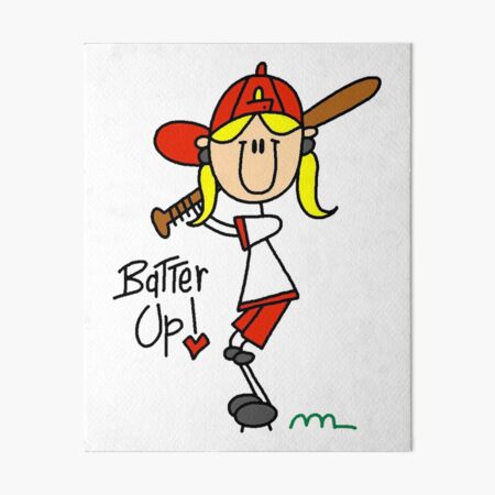 "Stick Figure Girl Baseball Softball Sports" Art Board Print for Sale ...