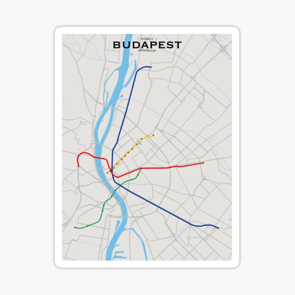 "Budapest Transit Map" Sticker for Sale by CPTVDesign | Redbubble