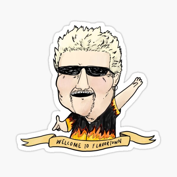 "the mayor of flavortown" Sticker for Sale by timpunny | Redbubble