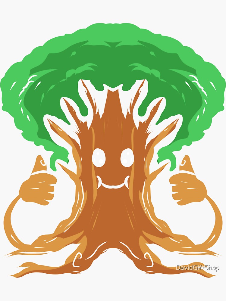 "Cute Tree Thumbs Up Global Warming Rainforest" Sticker by ...