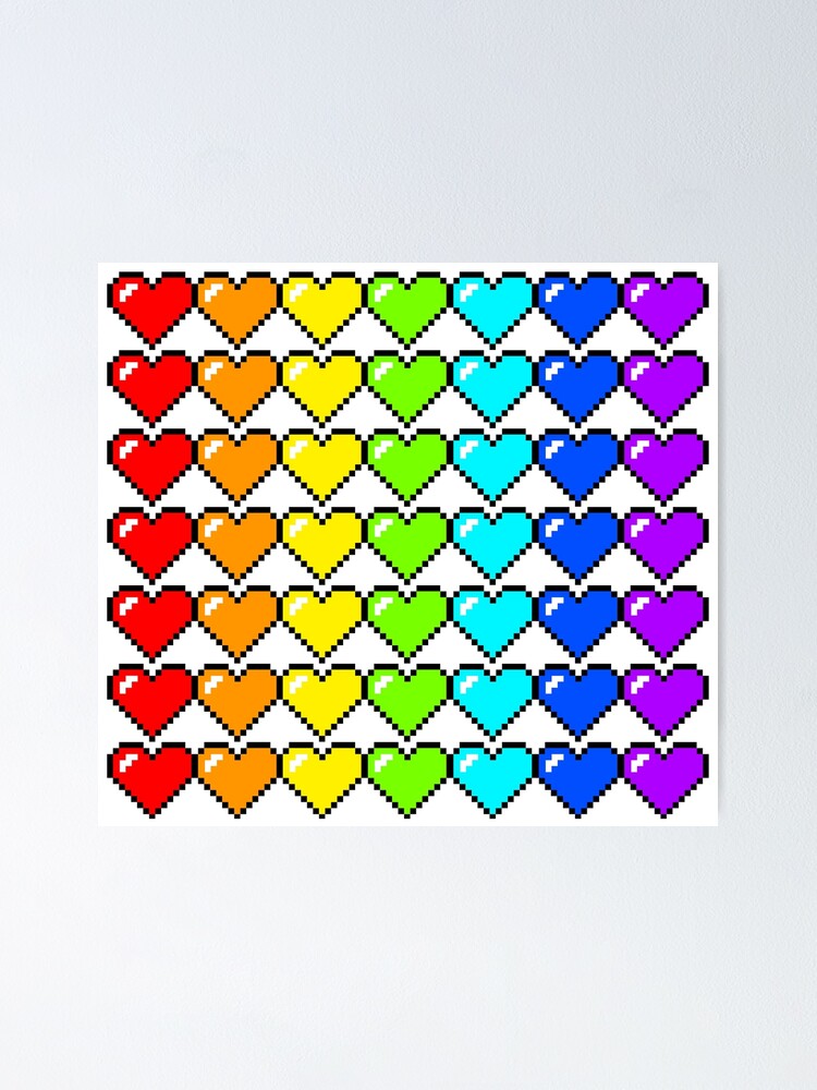 "Rainbow Hearts in a Row | Pride Flag | Rows" Poster for Sale by ...