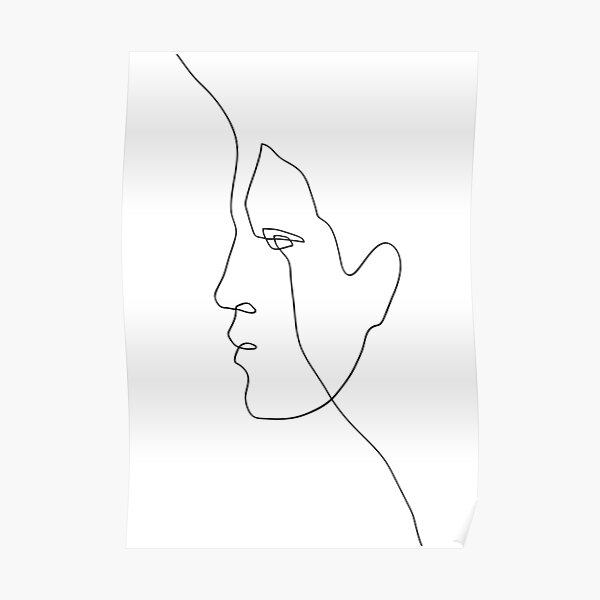 "Abstract Face Profile - One Line Art" Poster for Sale by TheRedFinch ...