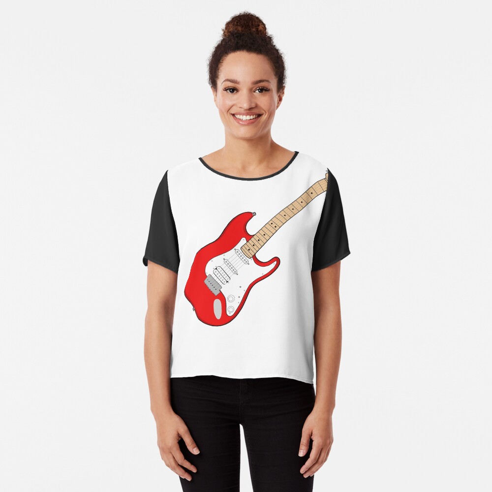 "Red Electric Guitar " Sticker for Sale by Teez Rock | Redbubble