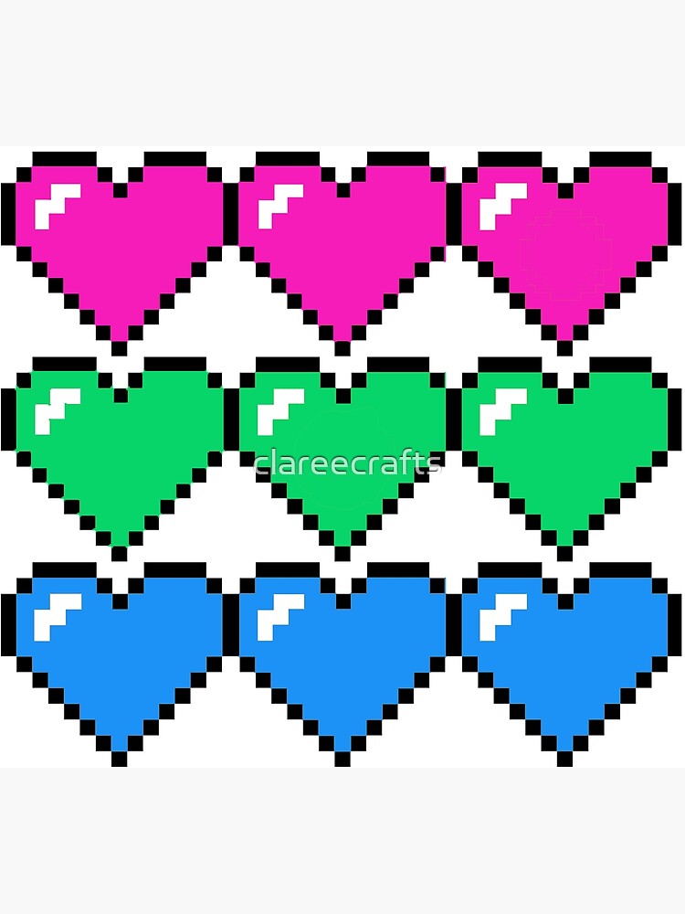 "Polysexual Flag Hearts | 3x3 | Pride Flag" Canvas Print by ...