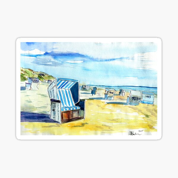 "Island Feeling Beach Scene on Sylt North Friesland" Sticker for Sale ...
