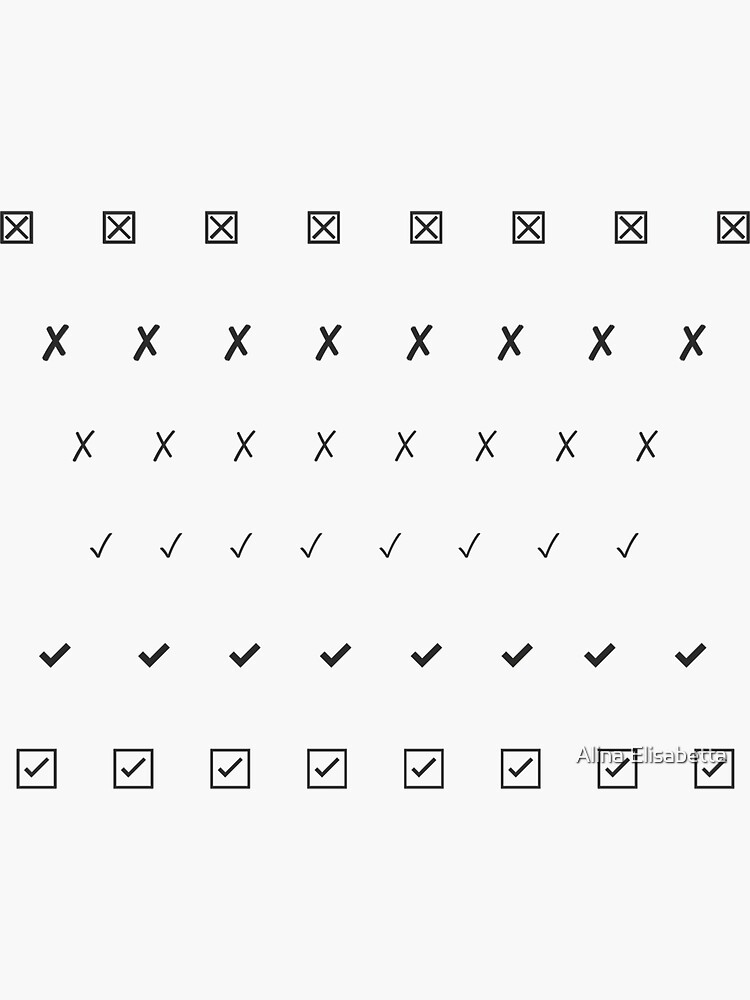 "CHECK MARKS and TICK SYMBOLS stickers set for PLANNER" Sticker for ...