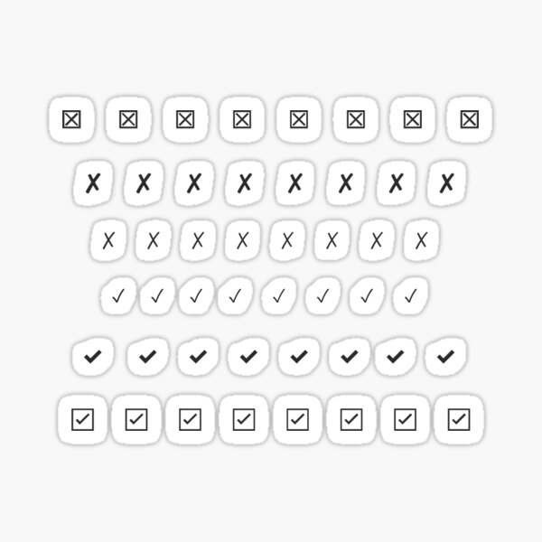 "CHECK MARKS and TICK SYMBOLS stickers set for PLANNER" Sticker for ...