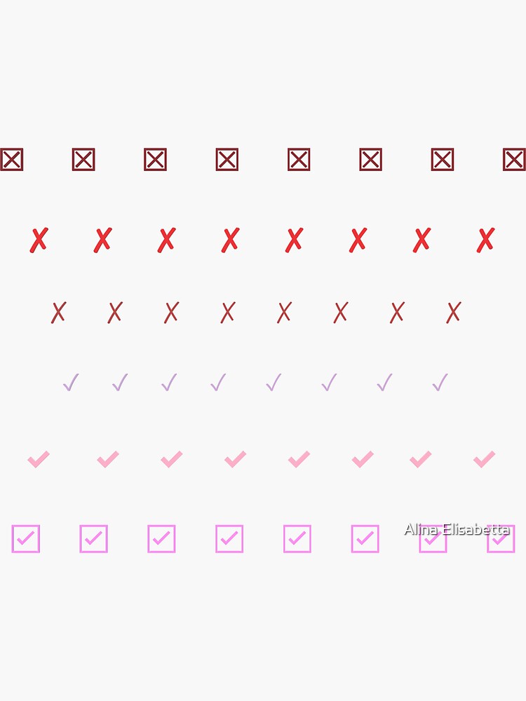 "CHECK MARKS and TICK SYMBOLS stickers set for PLANNER" Sticker for ...