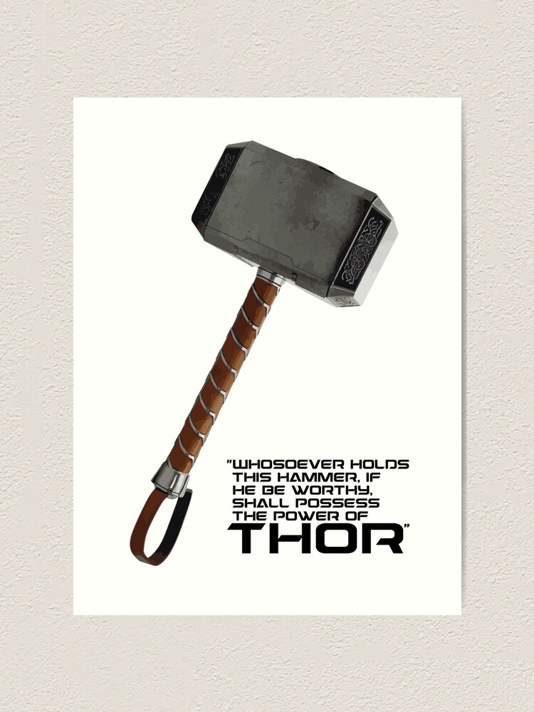 "Thor's Hammer With Text" Art Print for Sale by BHigham98 | Redbubble