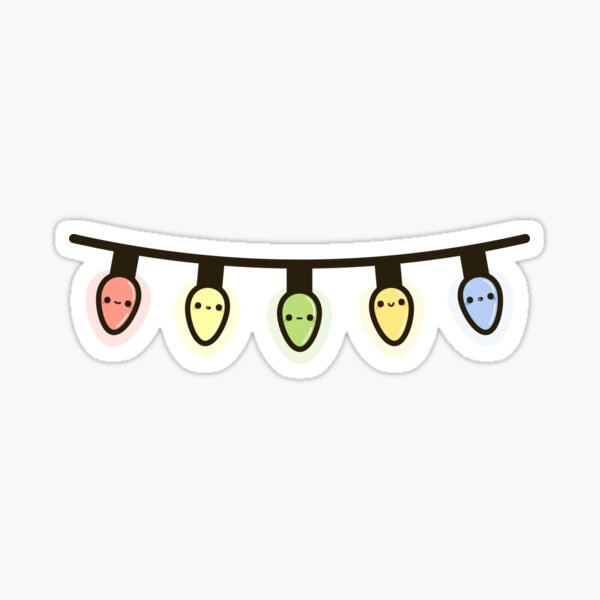 "Cute Christmas lights" Sticker for Sale by peppermintpopuk | Redbubble