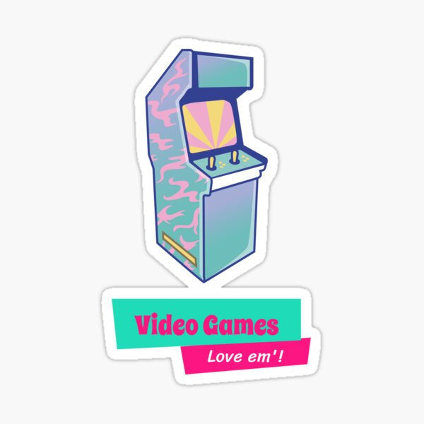 "VIDEO GAMES RETRO VINTAGE ARCADE DESIGN" Sticker for Sale by ER ...