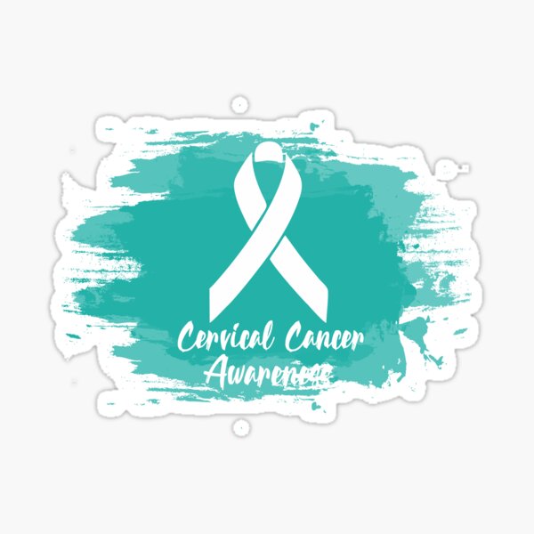 "Cervical Cancer Awareness Teal Ribbon " Sticker by alenaz | Redbubble