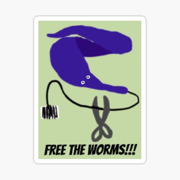"Worm on a String- Free the Worms meme" Sticker for Sale by ...