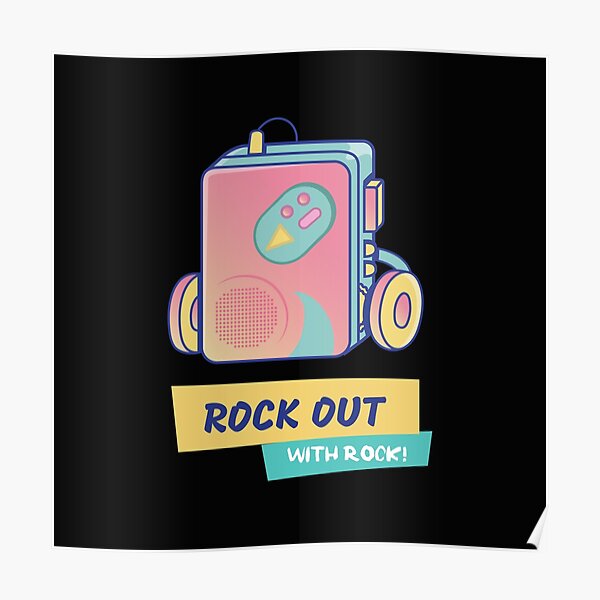 "ROCK OUT RETRO VINTAGE WALKMAN DESIGN" Poster by ER-DESIGNS | Redbubble