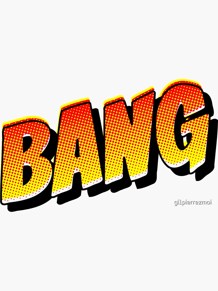 "BANG comic book font" Sticker by gi1pierrezmoi | Redbubble