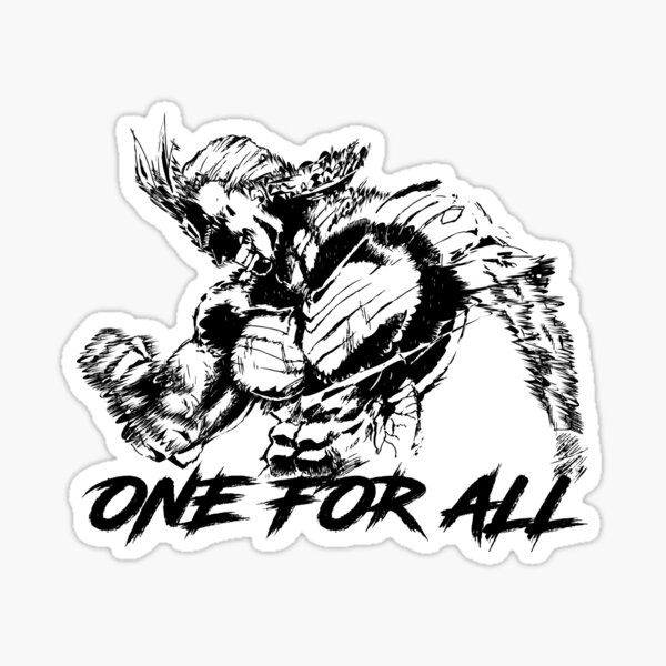 "One for all Anime Fan art" Sticker for Sale by gainzgear | Redbubble