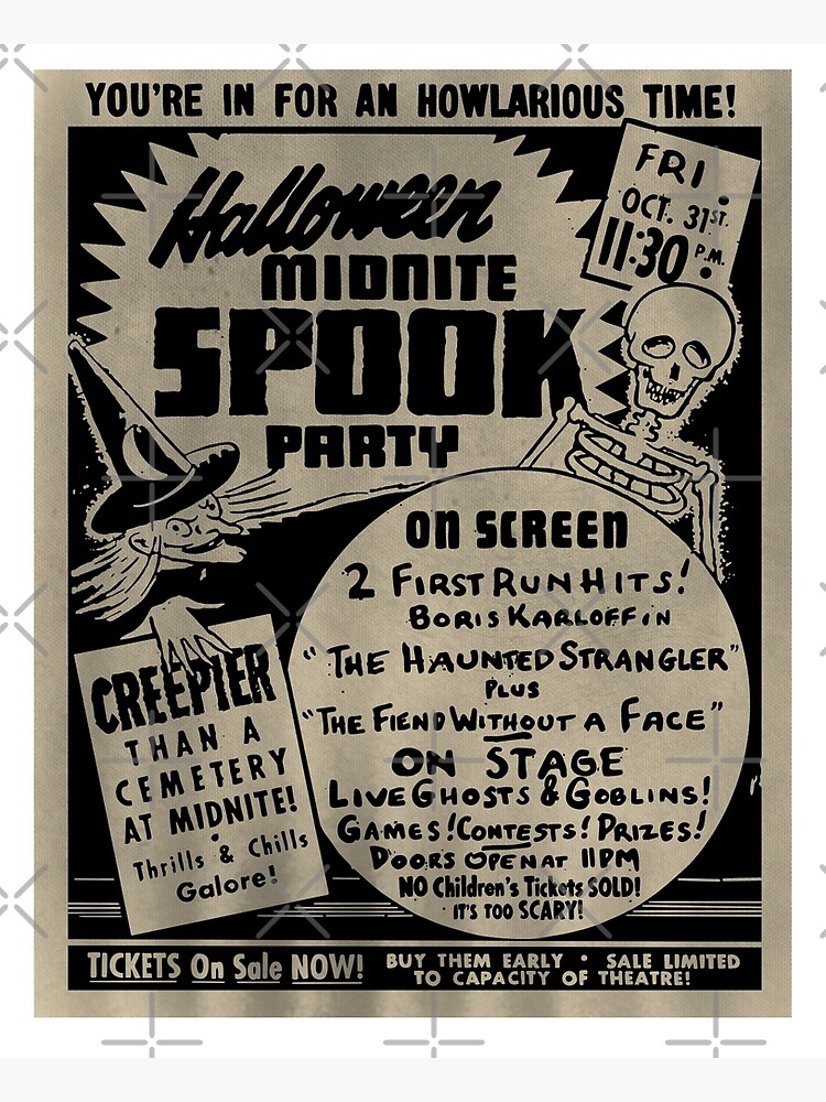 "Vintage Halloween Midnite Spook Show Poster" Poster for Sale by moon ...