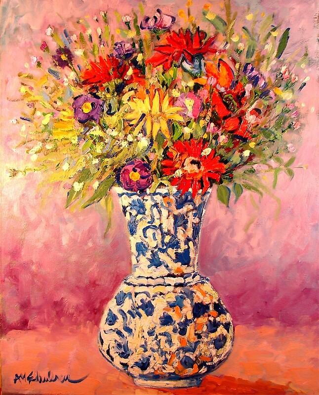 "AUTUMN FLOWERS INTO A TURKISH VASE" by ANA MARIA EDULESCU | Redbubble
