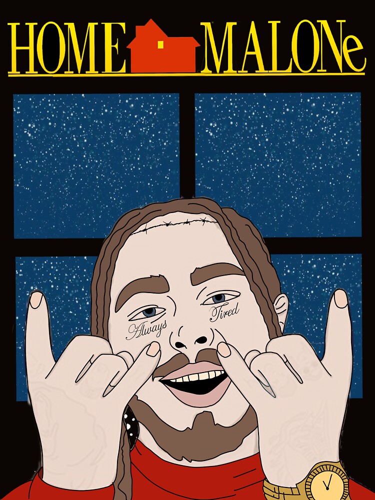"Home Malone" Sticker by hbiemiller | Redbubble