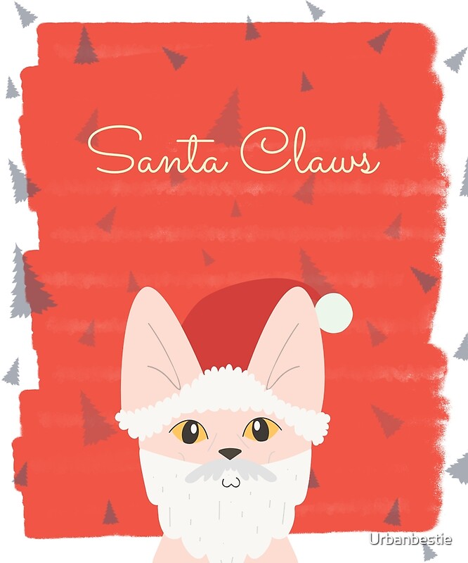 "Funny Cat Santa Christmas" by Urbanbestie | Redbubble