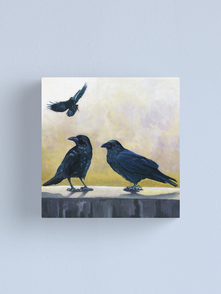 "Murder of Crows painting" Canvas Print by riahills | Redbubble
