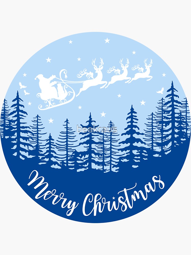 "Santa Claus and his sleigh" Sticker for Sale by beakraus | Redbubble