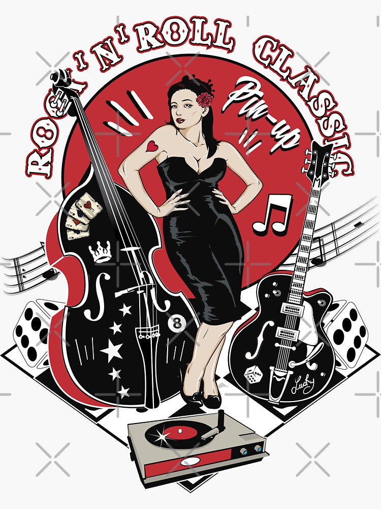 Sticker « Années 1950 Sock Hop Dance Party Années 50 Rockabilly Pinup ...