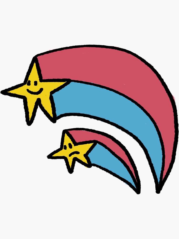 "Happy Star Sad Star" Sticker for Sale by retrogwen | Redbubble