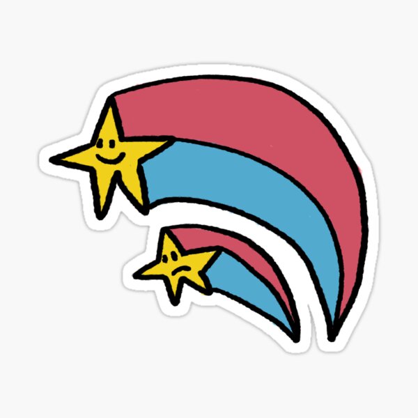 "Happy Star Sad Star" Sticker for Sale by retrogwen | Redbubble