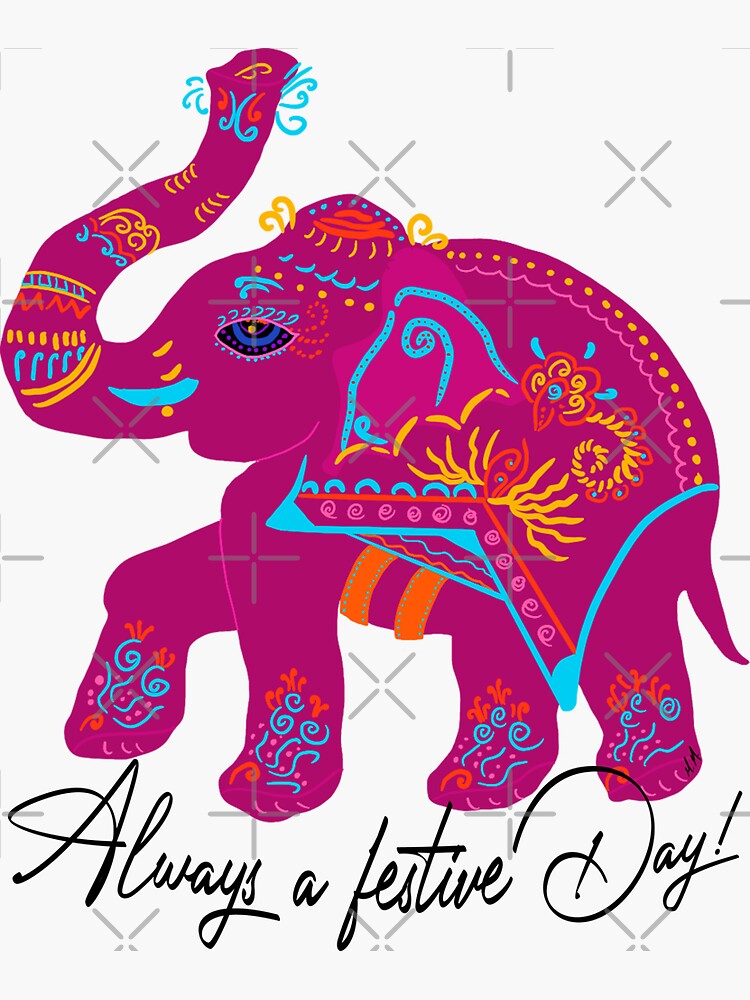 "Pink elephant" Sticker for Sale by Michelina09 | Redbubble