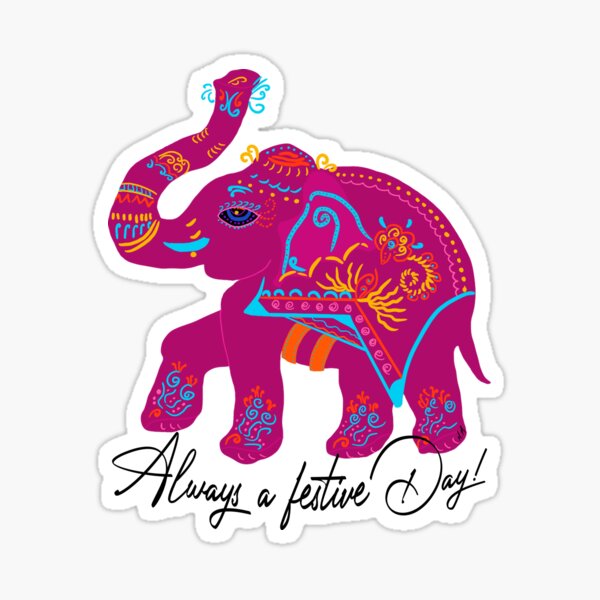 "Pink elephant" Sticker for Sale by Michelina09 | Redbubble