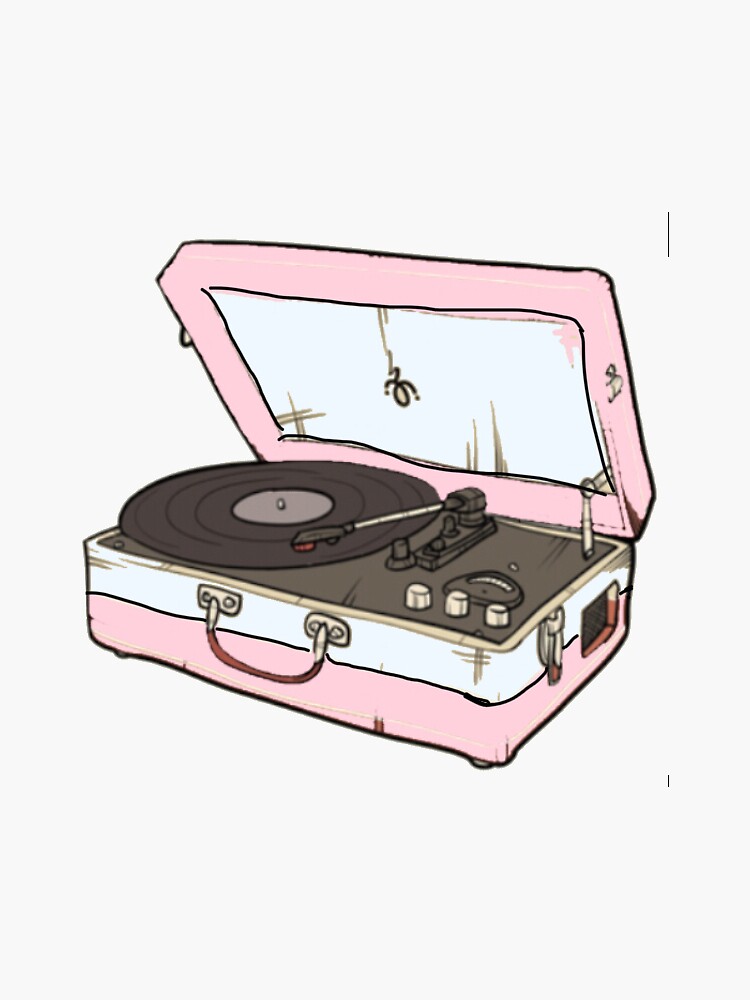 "cute record player sticker" Sticker for Sale by rxana | Redbubble