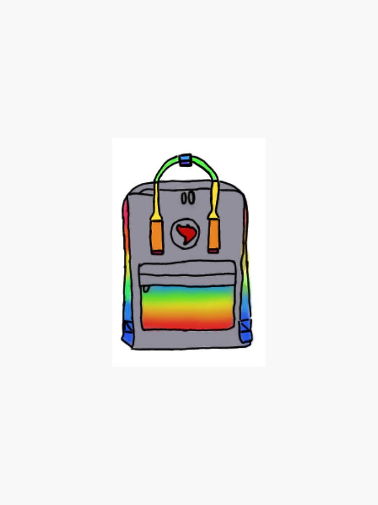 "Rainbow Fjallraven Kanken Backpack " Sticker by emmahood109 | Redbubble